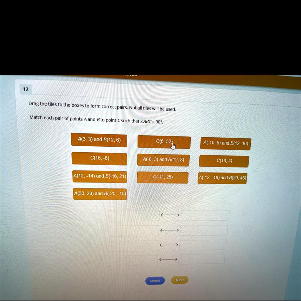 match each pair of points a and b to point c such that abc equals 90 ...