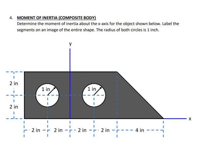SOLVED: MOMENT OF INERTIA (COMPOSITE BODY) Determine the moment of inertia about the x-axis for ...