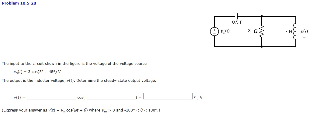 SOLVED: Problem 10.5-28 The input to the circuit shown in the figure is the voltage of the ...