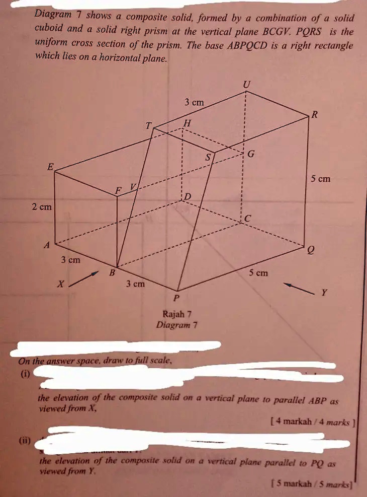 SOLVED: Text: The diagram shows a composite solid, formed by the combination of a solid cuboid ...