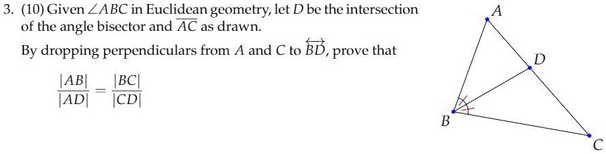 SOLVED: Given Î”ABC in Euclidean geometry, let D be the intersection of ...