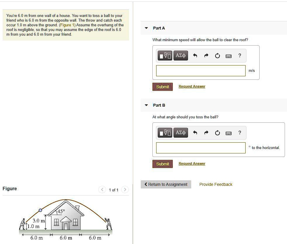 youre 60 m from one wall of house you want to toss ball to your friend ...