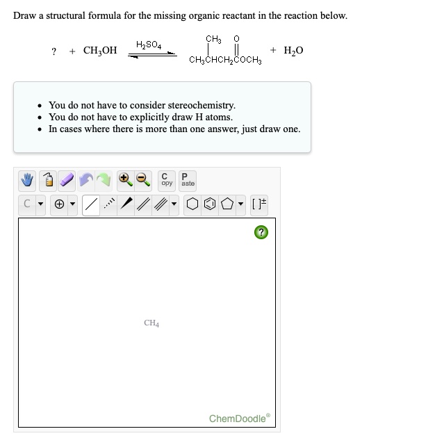 draw structural formula for the missing organic reactant in the ...