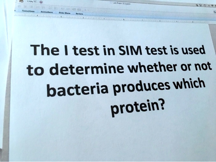 SOLVED: The I test in SIM test is used to determine whether or not ...