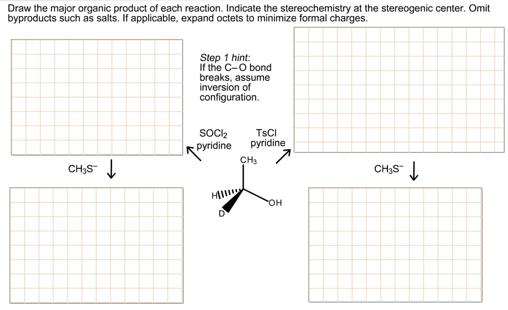 SOLVED: Draw the major organic product of each reaction. Indicate the ...