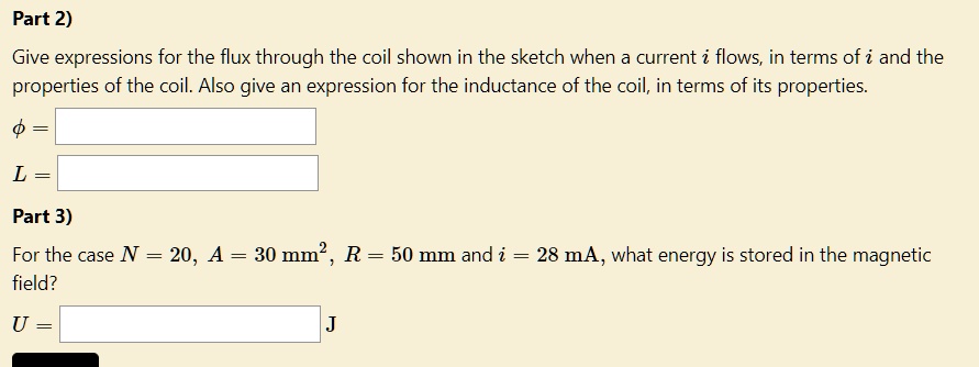 SOLVED: Part 2) Give expressions for the flux through the coil shown in ...