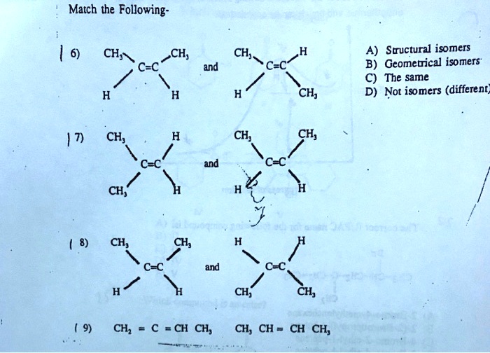 Match the Following-CH; CH; CH;_ C-C and C-C?A) Stuct… - SolvedLib