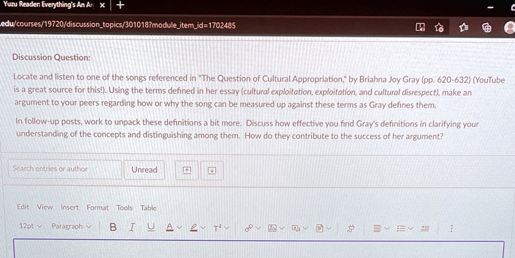 SOLVED: Title: Yuzu Reader: Everything's An Art Discussion Question ...