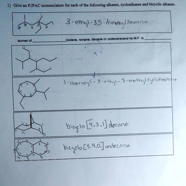 SOLVED:Give an IUPAC nomenclature for cach of the following alkanes ...