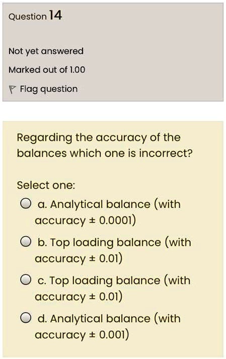 SOLVED: Question 14 Not yet = answered Marked out of 1.00 Flag question ...