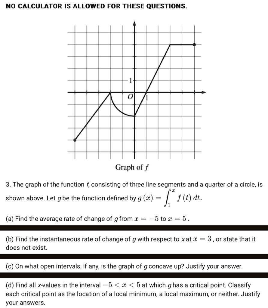 [GET ANSWER] no calculator is allowed for these questions graph of f 3 ...
