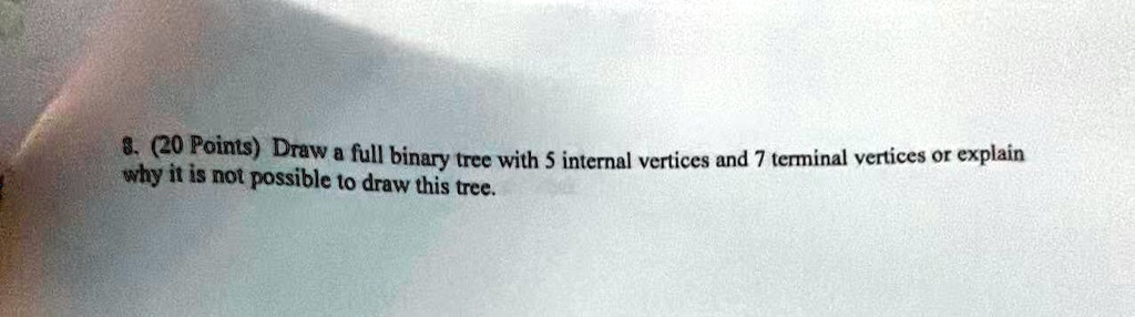 8. (20 Points) Draw a full binary tree with 5 internal...