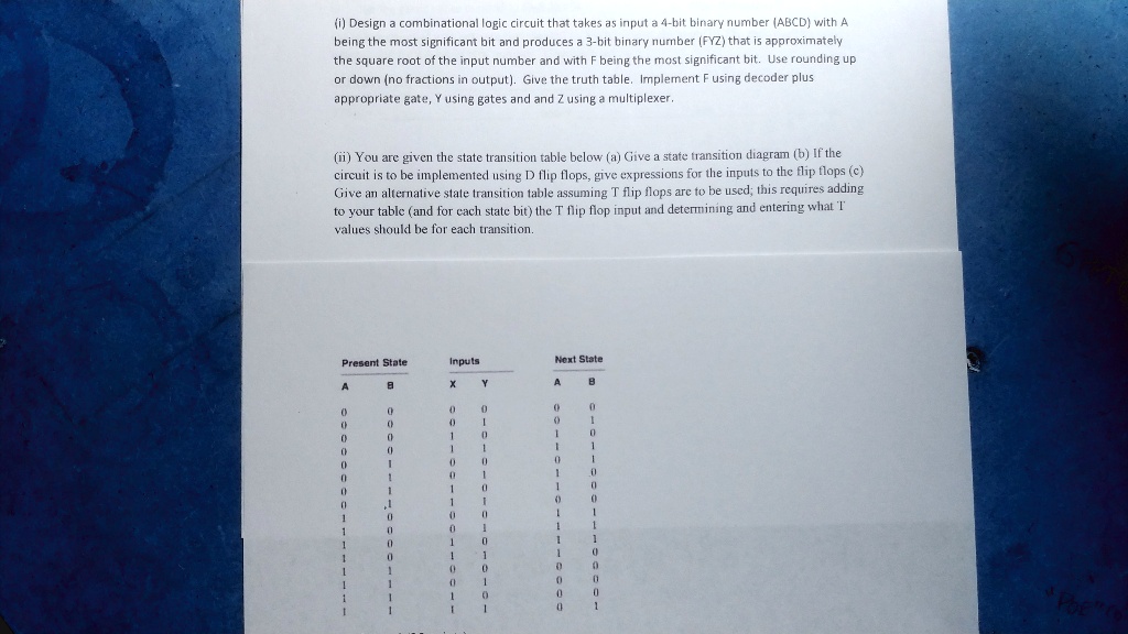 Solved Design A Combinational Logic Circuit See Picture I Design A Combinational Logic