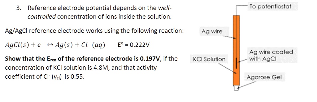 SOLVED: Reference electrode potential depends on the well-controlled concentration of ions ...