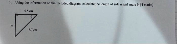 SOLVED: Using the information on the included diagram; calculate the ...