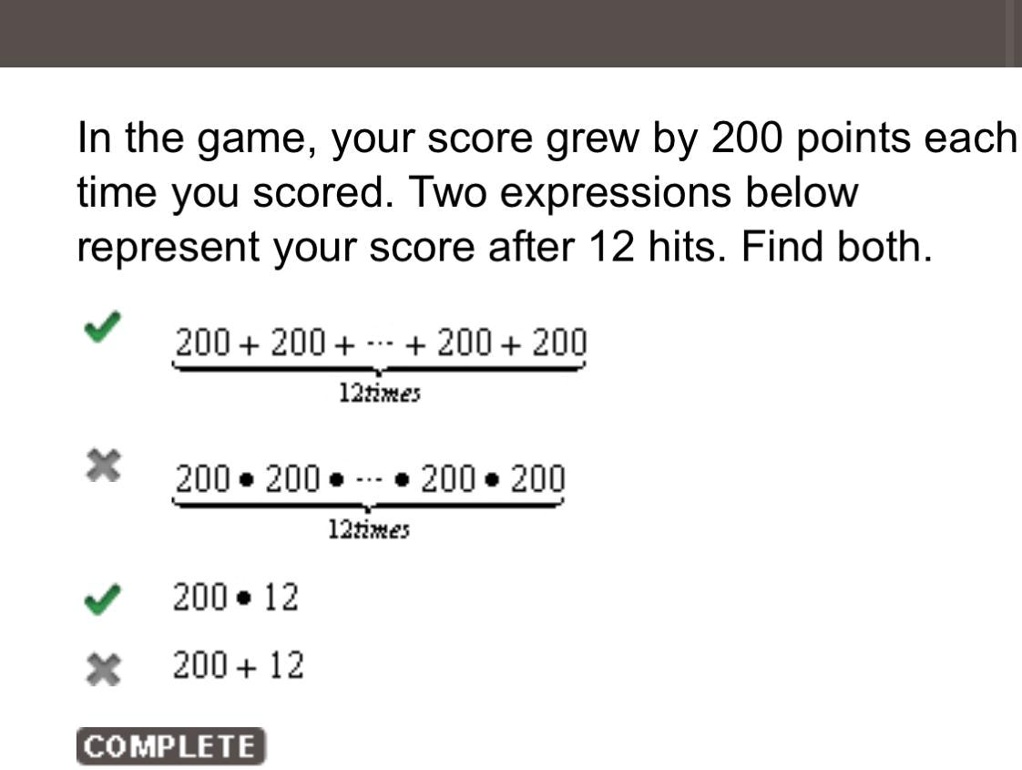 both of the correct answers equal 2400 points why do they have the same ...