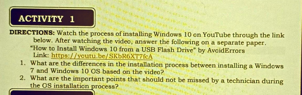 SOLVED: 1. What are the differences in the installation process between ...