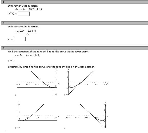 Solved Differentiate The Function H X 5x 2 6x Find The Equation