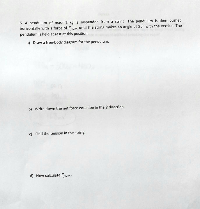 SOLVED: suspended from string: The pendulum is then pushed pendulum of ...