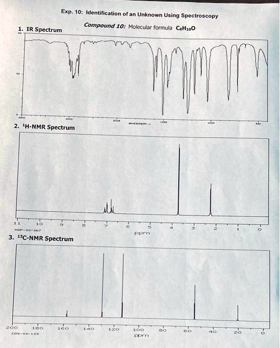 SOLVED: Exp. 10: Identification of an Unknown Using Spectroscopy ...
