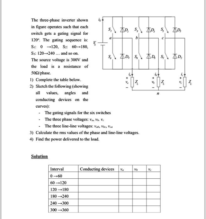 [GET ANSWER] The three-phase inverter shown in figure operates such ...