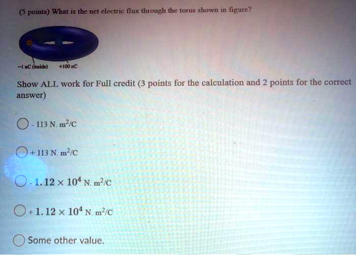 SOLVED: (5 points) Whalls the nct clectric flux tuough the torus shown in figure? FeC (inalec ...