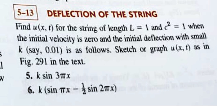 Solved 5 13 Deflection Of The String Find Uxt For The String Of Length L And Îµl When The 