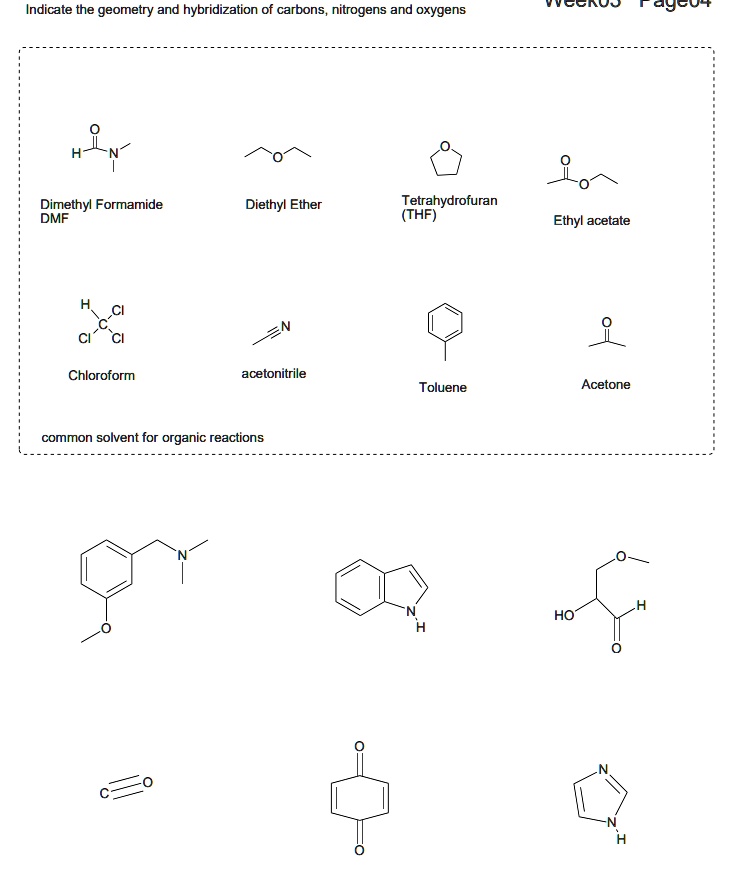 Indicate the geometry and hybridization of carbons, nitrogens and ...
