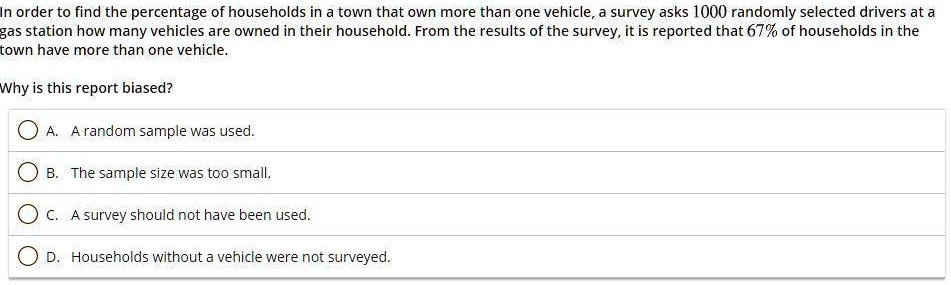 In order to find the percentage of households in a town that own more ...