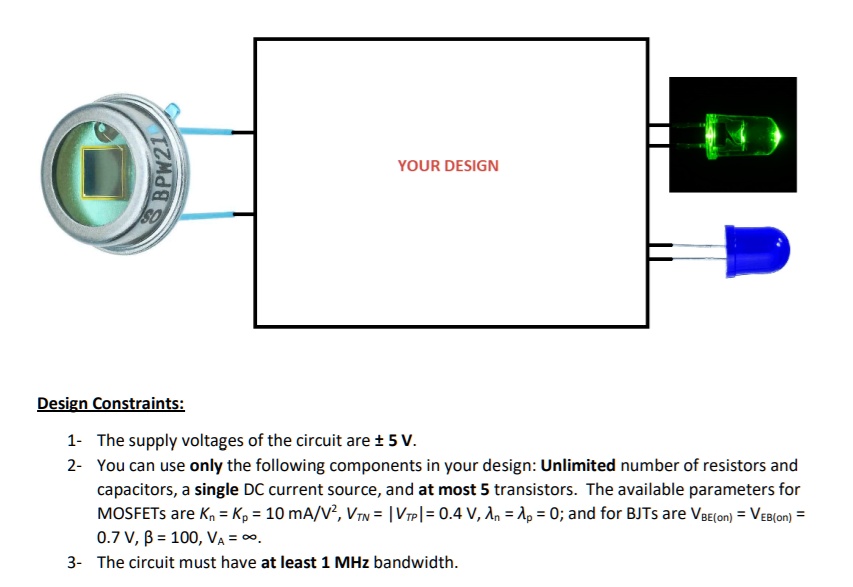 Design a circuit for the criteria given below. The designed circuit ...