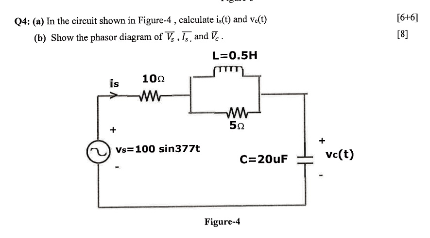 q4 a in the circuit shown in figure 4 calculate ist and vct b show the ...