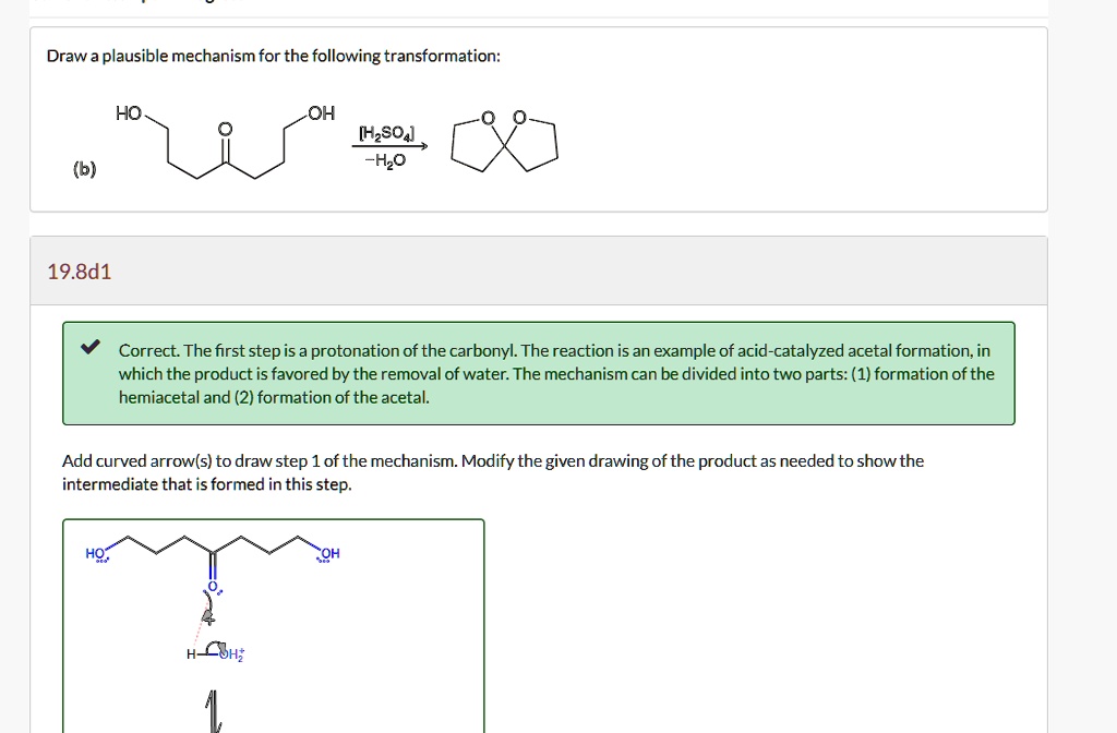 Draw a plausible mechanism for the following transformation: (b) HO OH ...