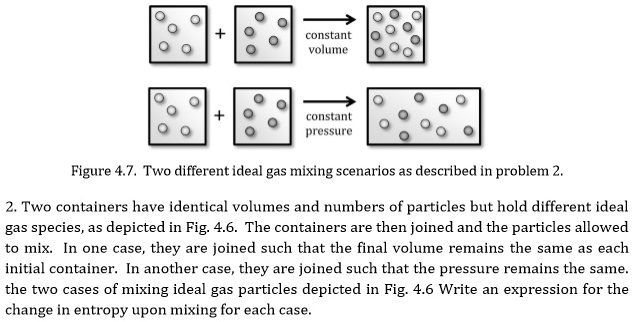 Figure 4.7. Two different ideal gas mixing scenarios as described in problem 2. 2. Two ...