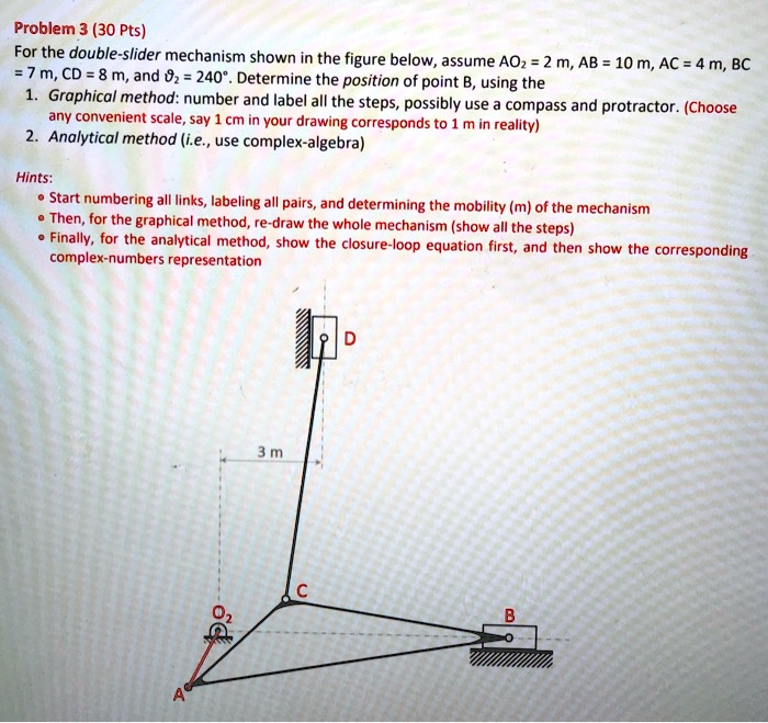 SOLVED: Problem 3 (30 Pts): Double-Slider Mechanism Analysis For the ...