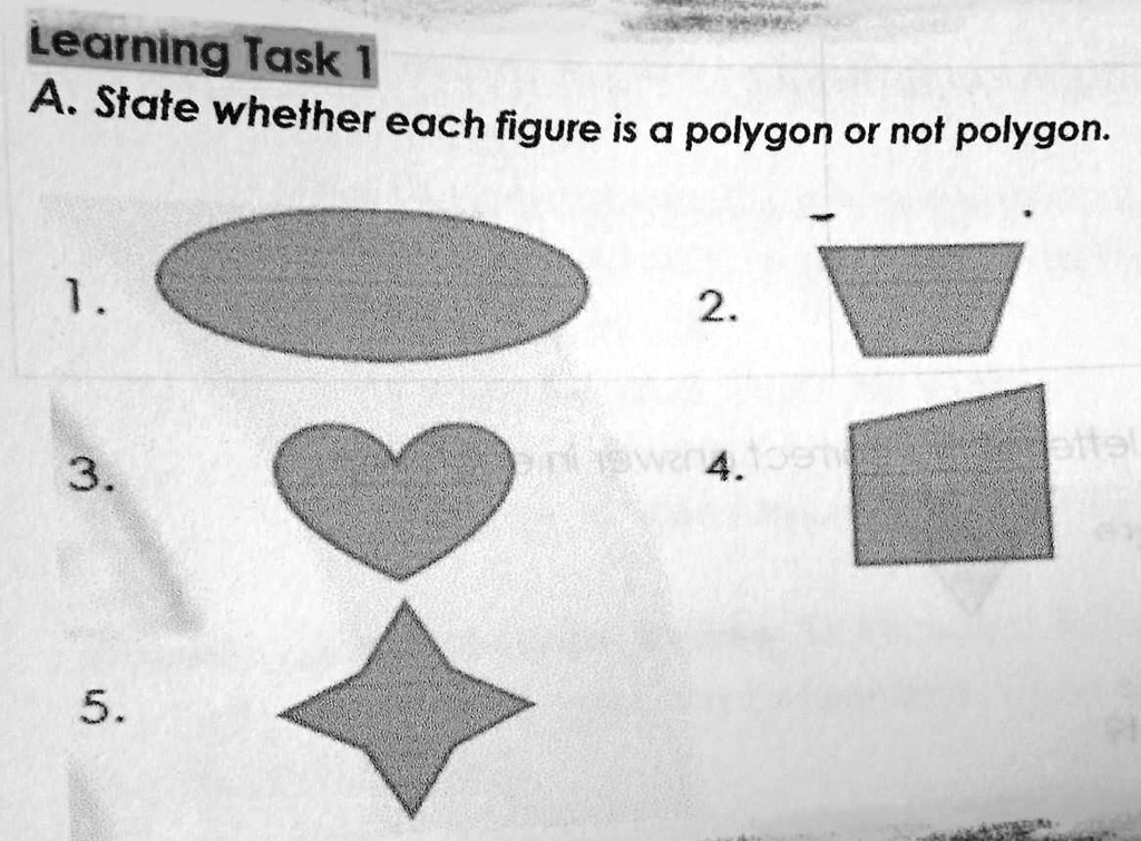 SOLVED: Learning Task 1A. State whether each figure is a polygon or not ...