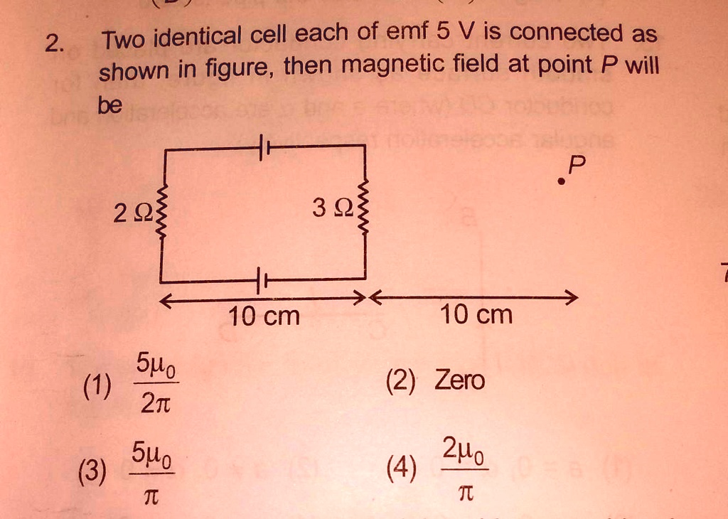 SOLVED: Two identical cells, each with an EMF of 5V, are connected as ...