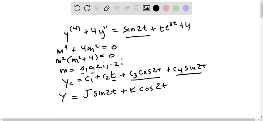 SOLVED: Solve the equation y" + Sy + 6y = sin(2t) using the method of ...