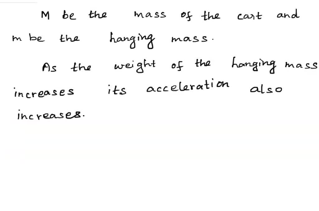 SOLVED: Explain the effect of increasing the weight of the hanging mass ...