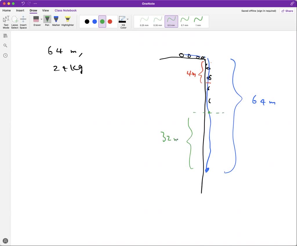 SOLVED: A chain 64 meters long whose mass is 24 kilograms is hanging ...