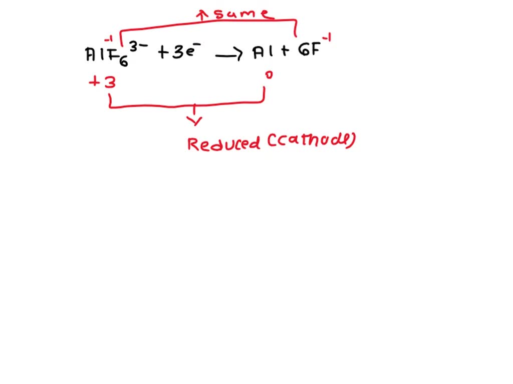 SOLVED: 49. AlF63¯ + 3 e¯ —> Al + 6F¯ Which of the following occurs in ...