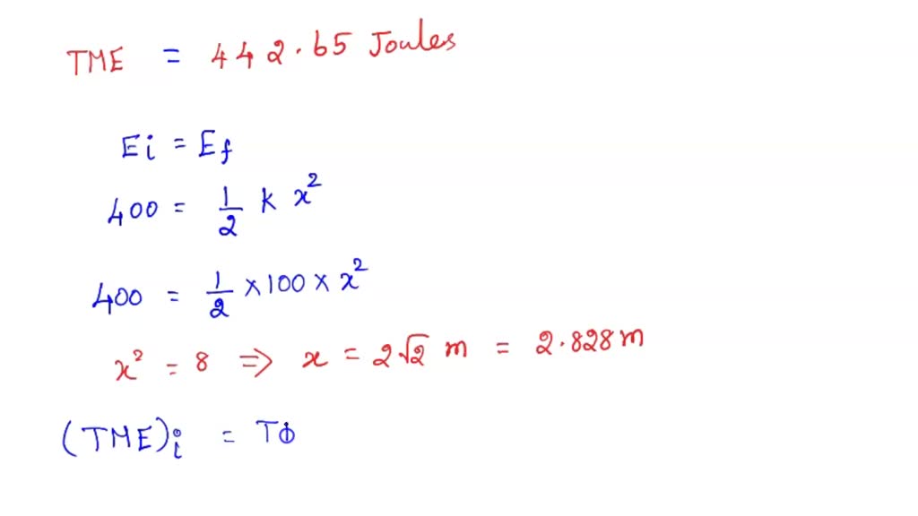 SOLVED Equations ME KE PEg PEelastic KE 1 2mv 2 PEg Mgh