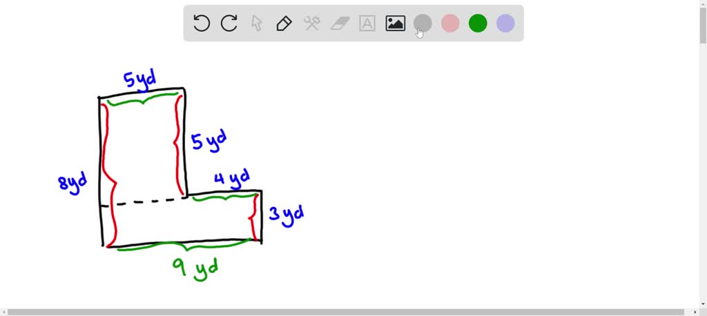 SOLVED: Find the missing side length. Then find the area and explain ...