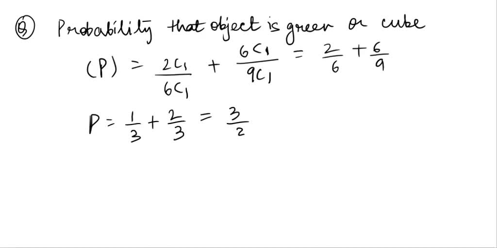 SOLVED: jar contains 2 blue cubes, 4 blue spheres, 3 green cubes, and 6 ...