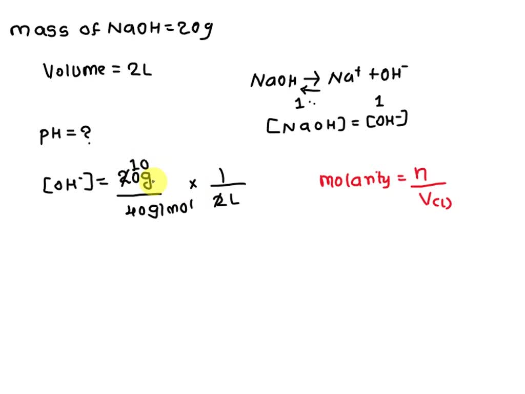 SOLVED: 15.197 If 2.00 Lof an aqueous solution of sodium hydroxide contains 20.0 g of NaOH, what ...