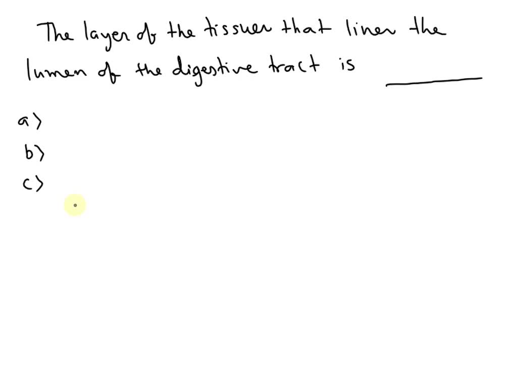 SOLVED: The layer of tissue that lines the lumen of the digestive tract ...