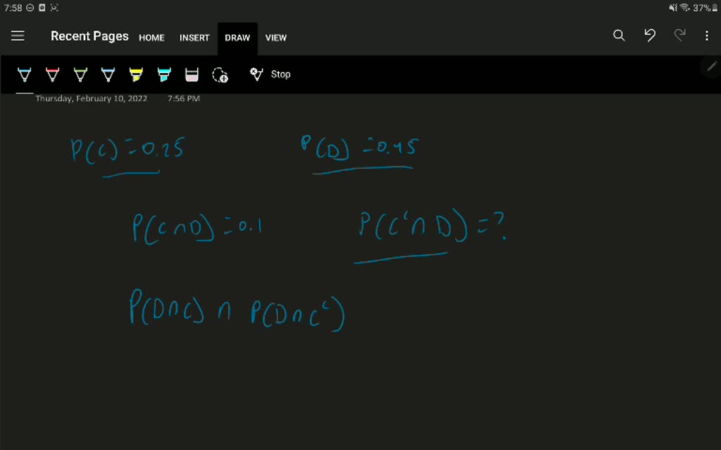 SOLVED: Let C and D be two events with P(C) = 0.25, P(D) = 0.45, and P ...