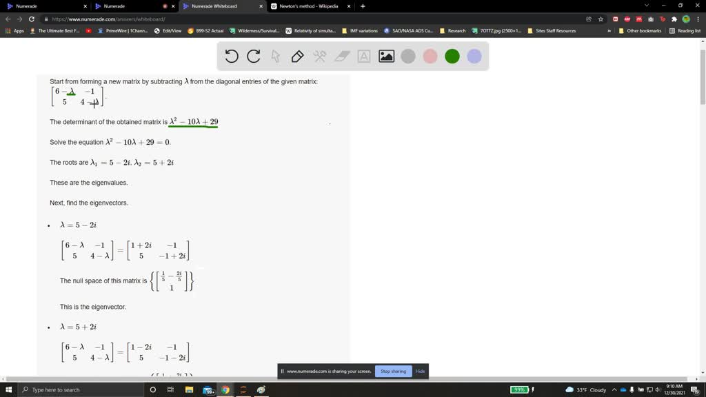 Solved The Following Matrix A Has Complex Eigenvalues Find All Eigenvalues And Eigenvectors Of