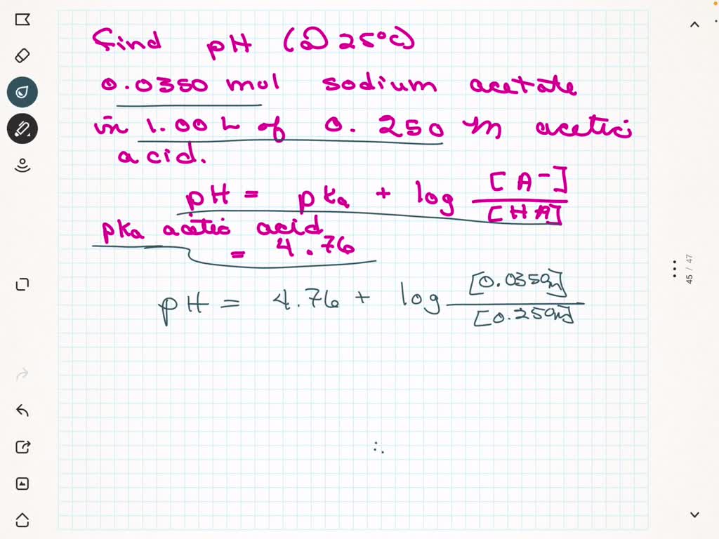 SOLVED: Determine the pH at 25 degrees C of a solution prepared by dissolving 0.0350 mole of ...