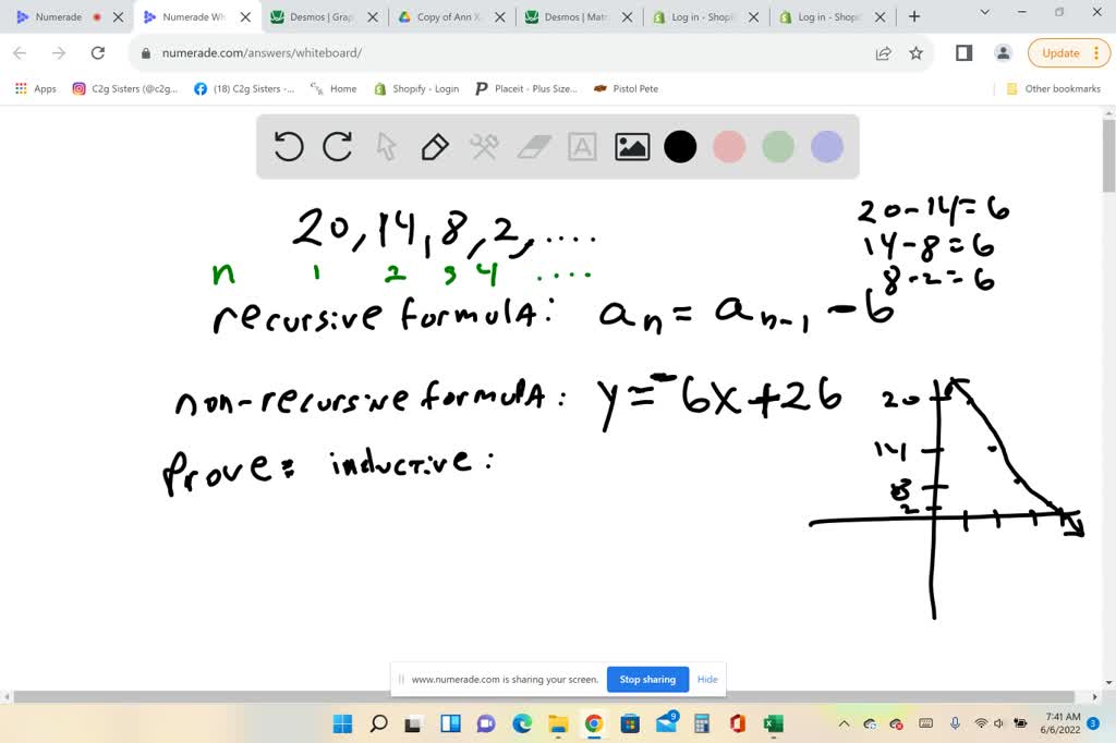 Solved Consider The Sequence 20 14 8 2 A Write A Recursive Formula Of The Sequence 7637
