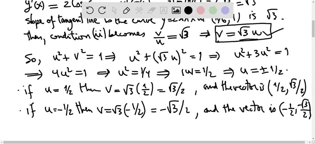 (a) Find the unit vectors that are parallel to the tangent line to the ...
